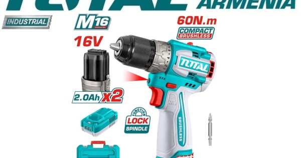 Հարվածային Պտուտակադարձիչ 16Վ / 2Աժ / Մարտկոցով և Լիցքավորիկչով TOTAL ...